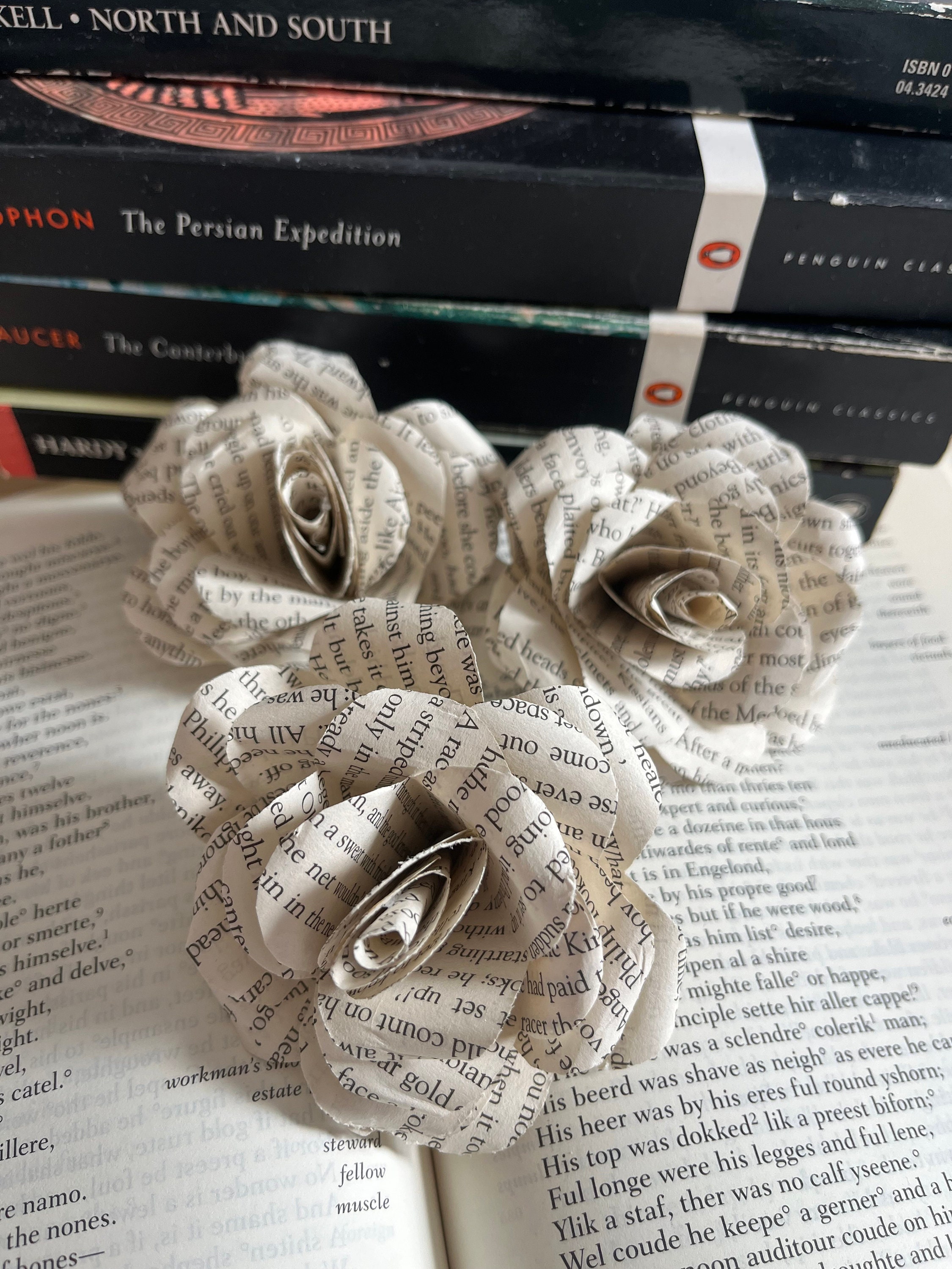 Handmade Book Page Flowers, Literary Wedding Decor, Book Lover Gift - Etsy