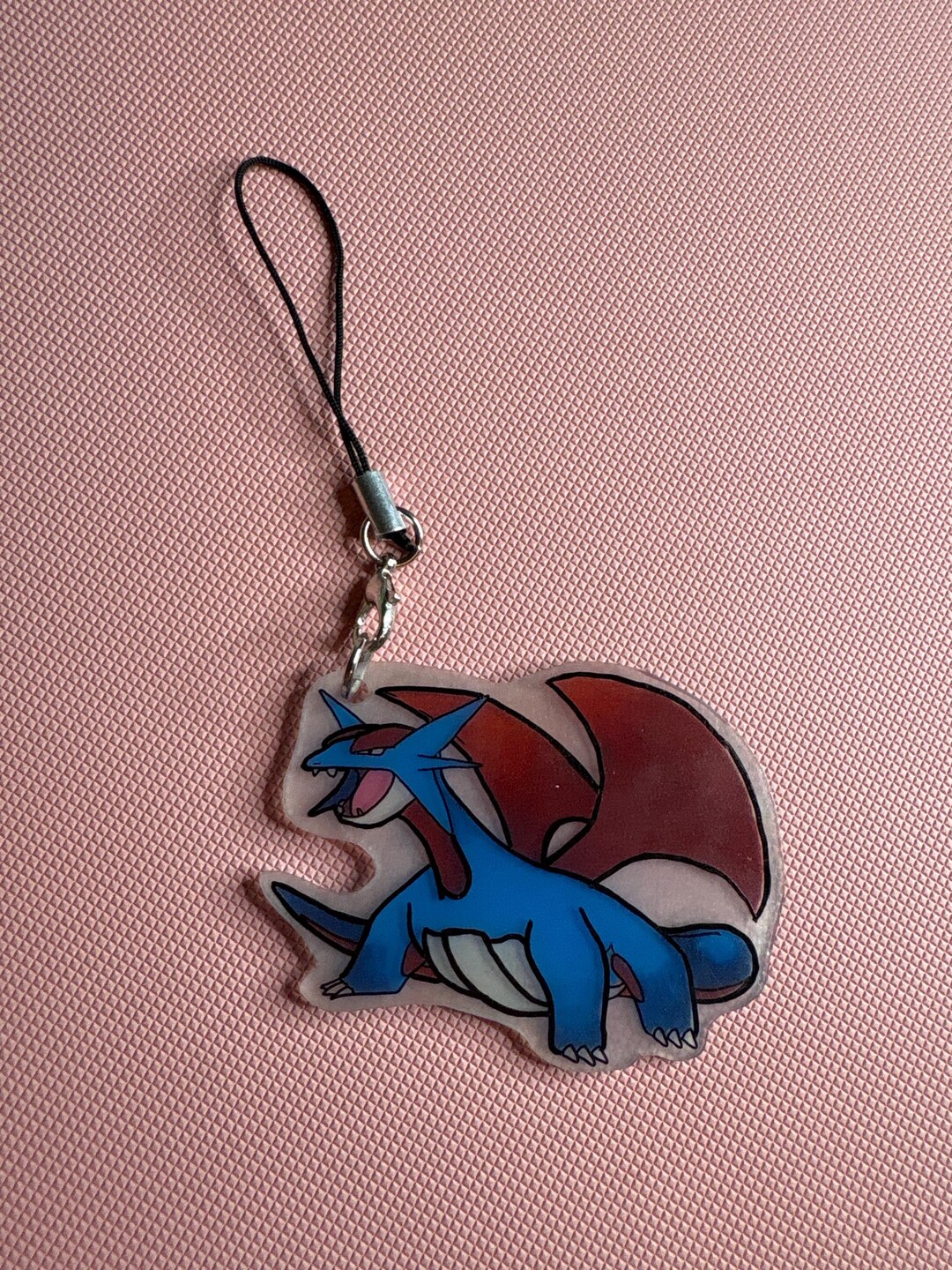 Salamence Pokémon Keychain – Handmade Shrink Plastic Charm - Etsy