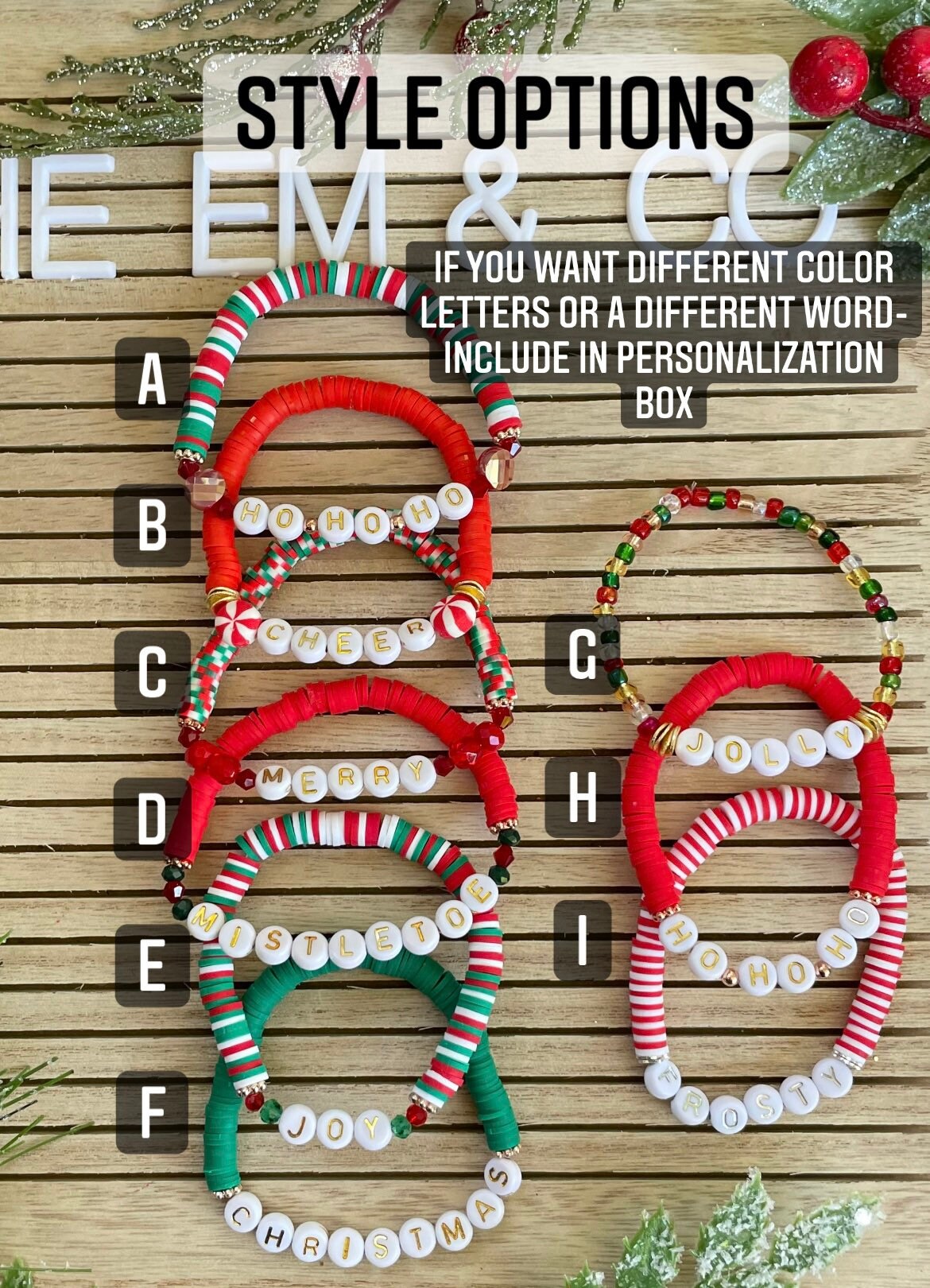 Christmas Bracelet Christmas Jewelry Holiday Bracelet - Etsy