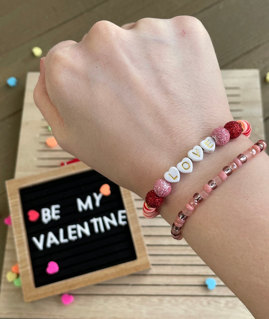 Valentines Bracelets Heart Bracelets Valentines Gift Valentines Day ...