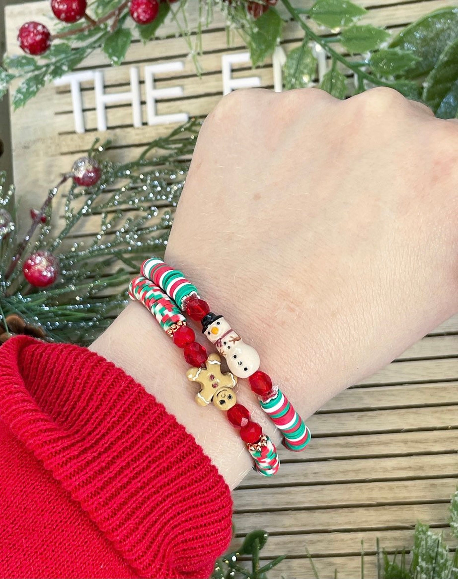 Christmas Bracelet Christmas Jewelry Holiday Bracelet | Etsy