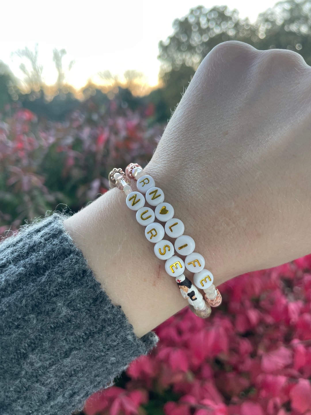 Nurse Bracelet | Nurse Gift | RN Gift | Doctor Gift | Beaded Bracelet ...