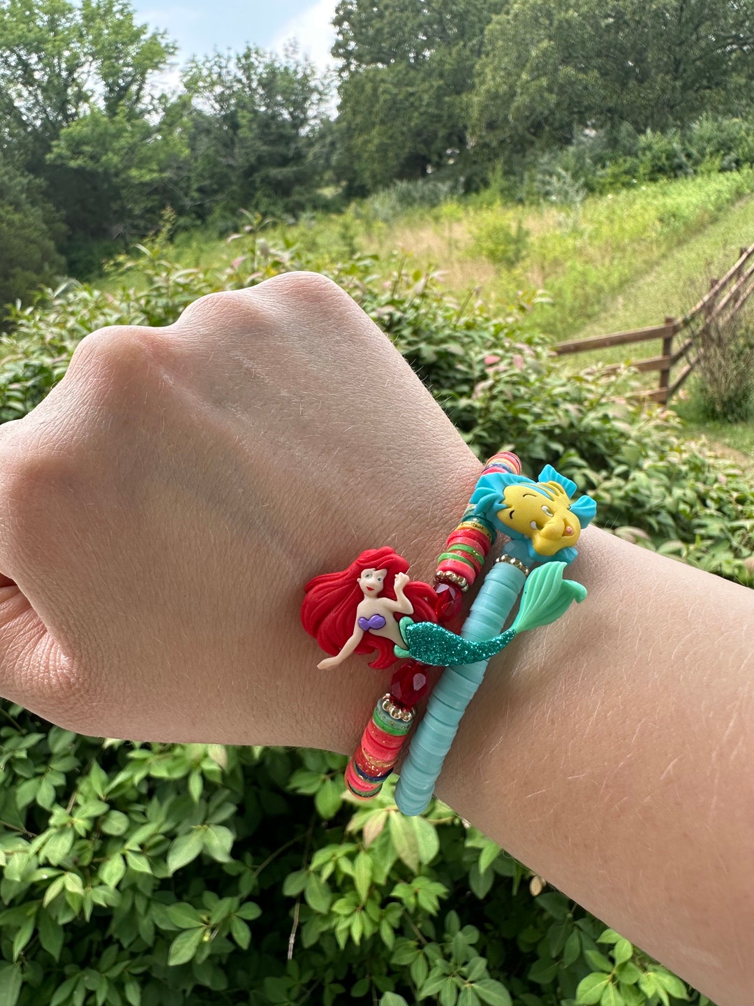 Ariel Bracelet| Little Mermaid Bracelet| Disney| Heishi Bracelet - Etsy