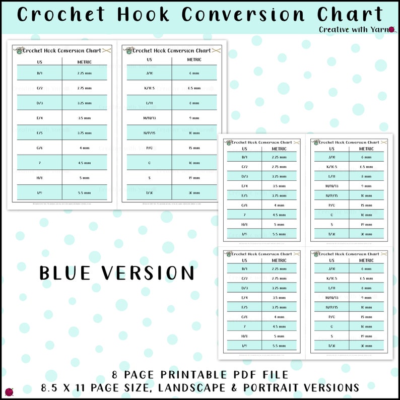 Crochet Hook Conversion Chart Printable, Crochet Hook Conversion Chart ...