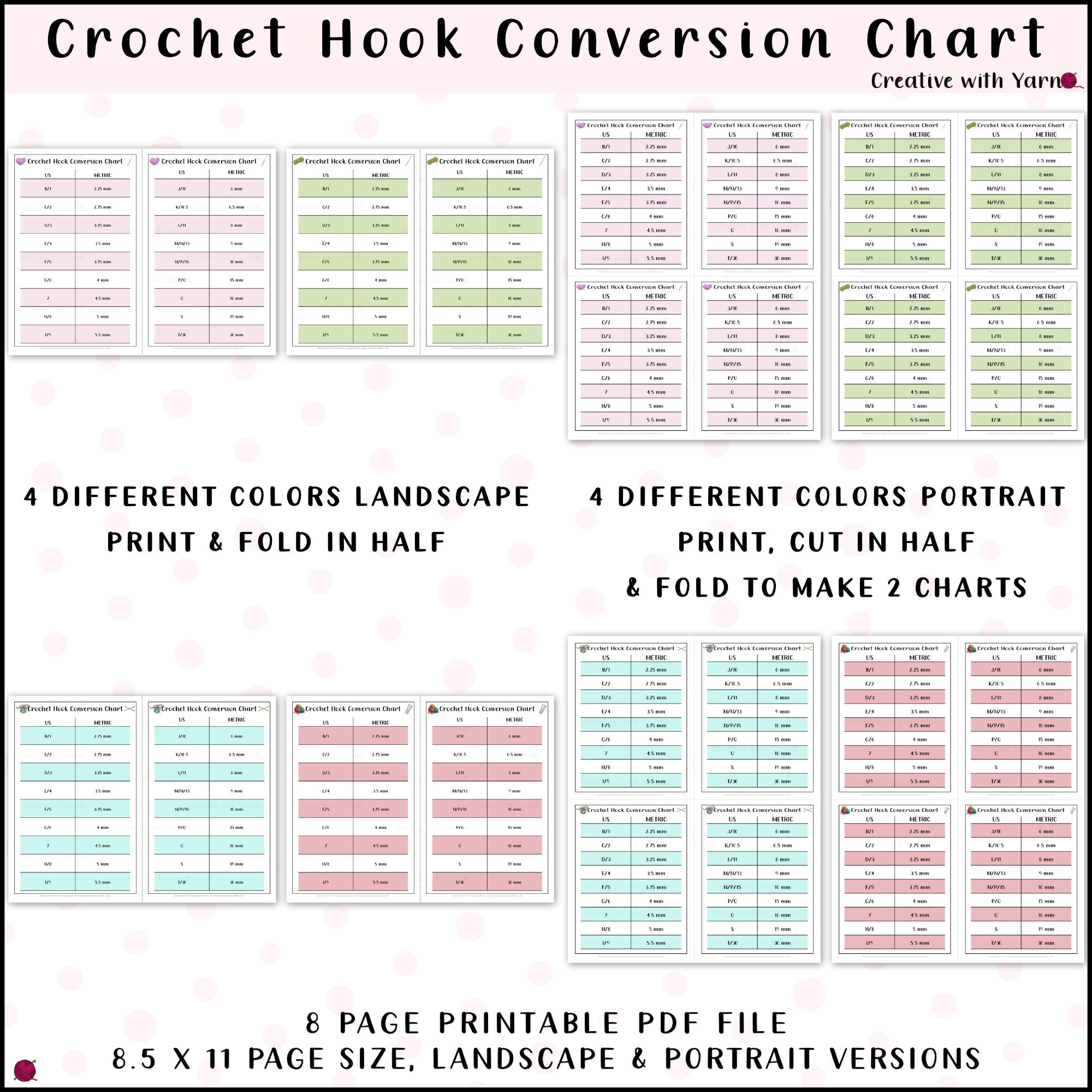 Crochet Hook Conversion Chart Printable, Crochet Hook Conversion Chart ...