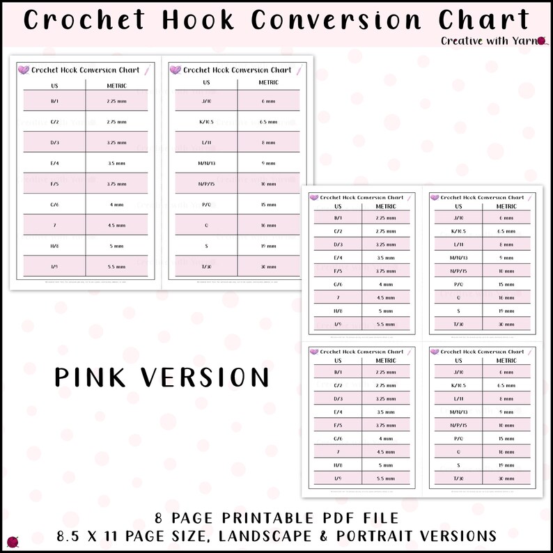 Crochet Hook Conversion Chart Printable, Crochet Hook Conversion Chart ...