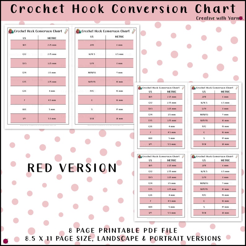 Crochet Hook Conversion Chart Printable, Crochet Hook Conversion Chart ...