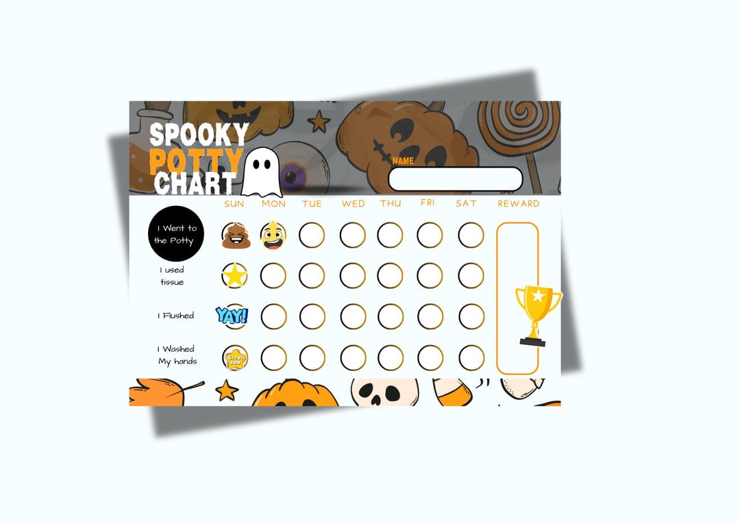 Halloween Reward Chart Printable - Potty Training Chart, Toddler Chore ...