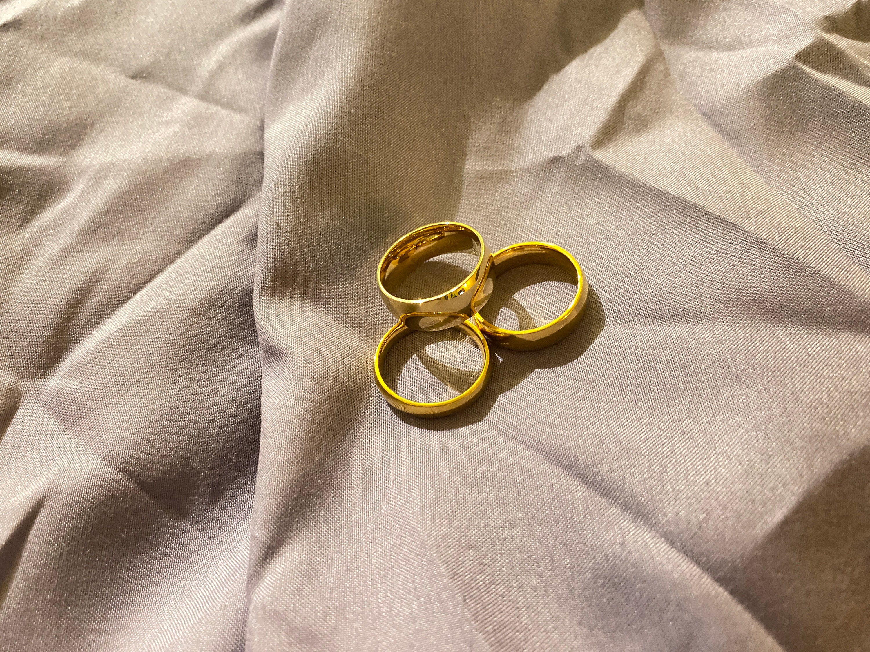 Luxury 18K Gold Filled, Women Simple, Bold Minimalist Band Rings, Thin Wide Dome Stackable Rings ...