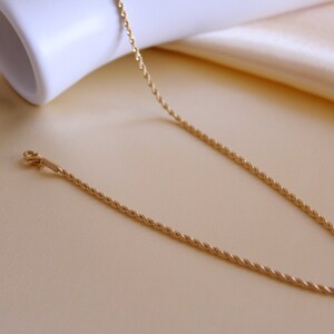 Luxury 18K Gold Filled, Stainless Steel Chain, Thin Rope Chain Necklace ...