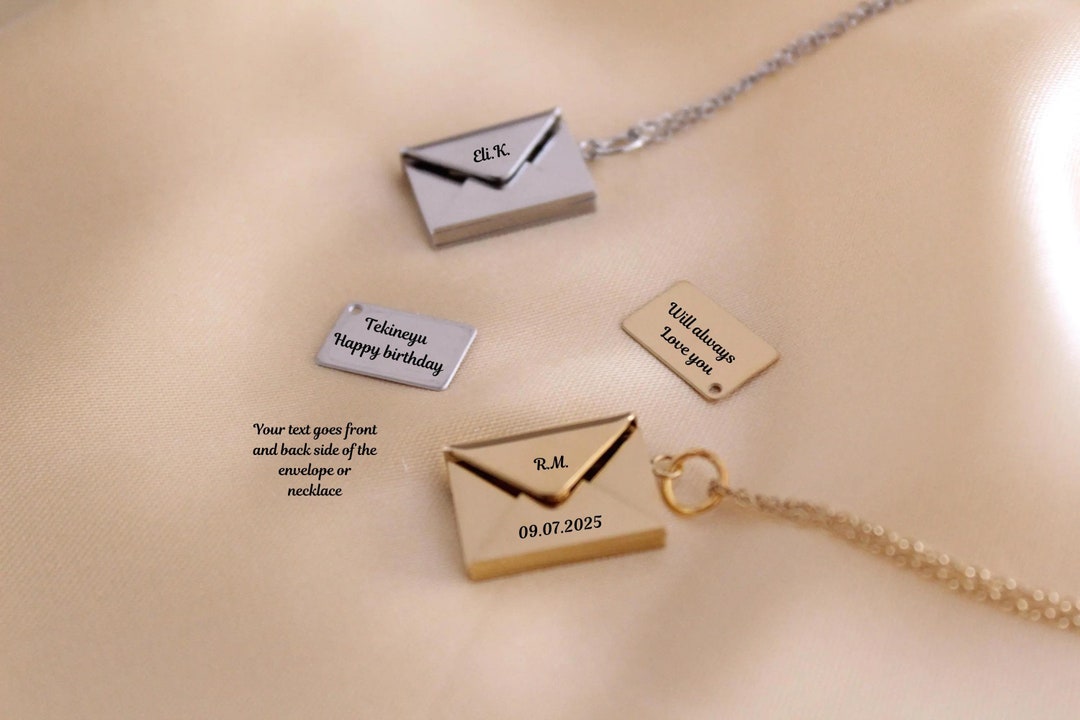 Customized & Engraved Love Letter Envelope Necklace for Women ...