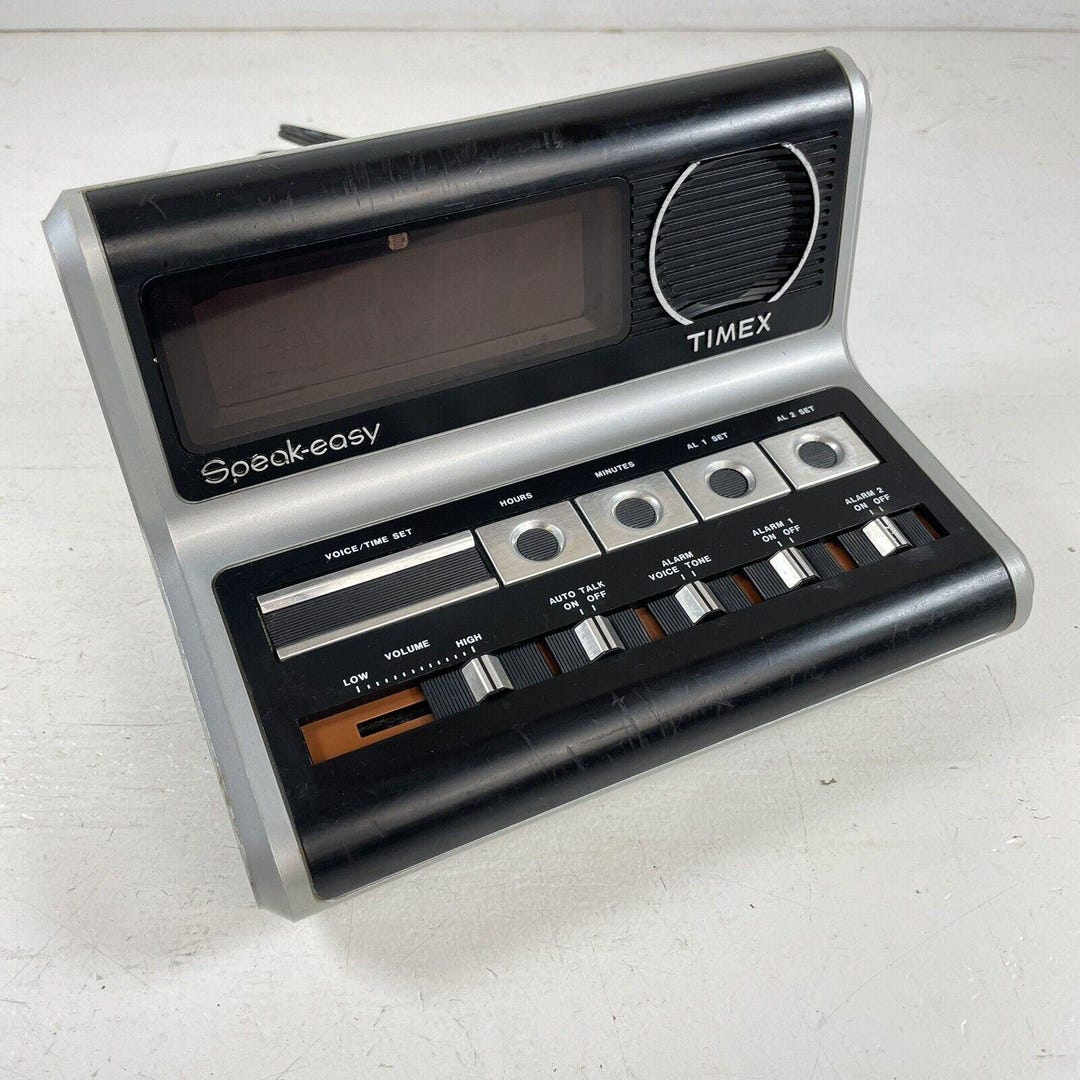 Vintage Timex Speak-easy Model 7001 Talking Alarm Clock Tested read ...