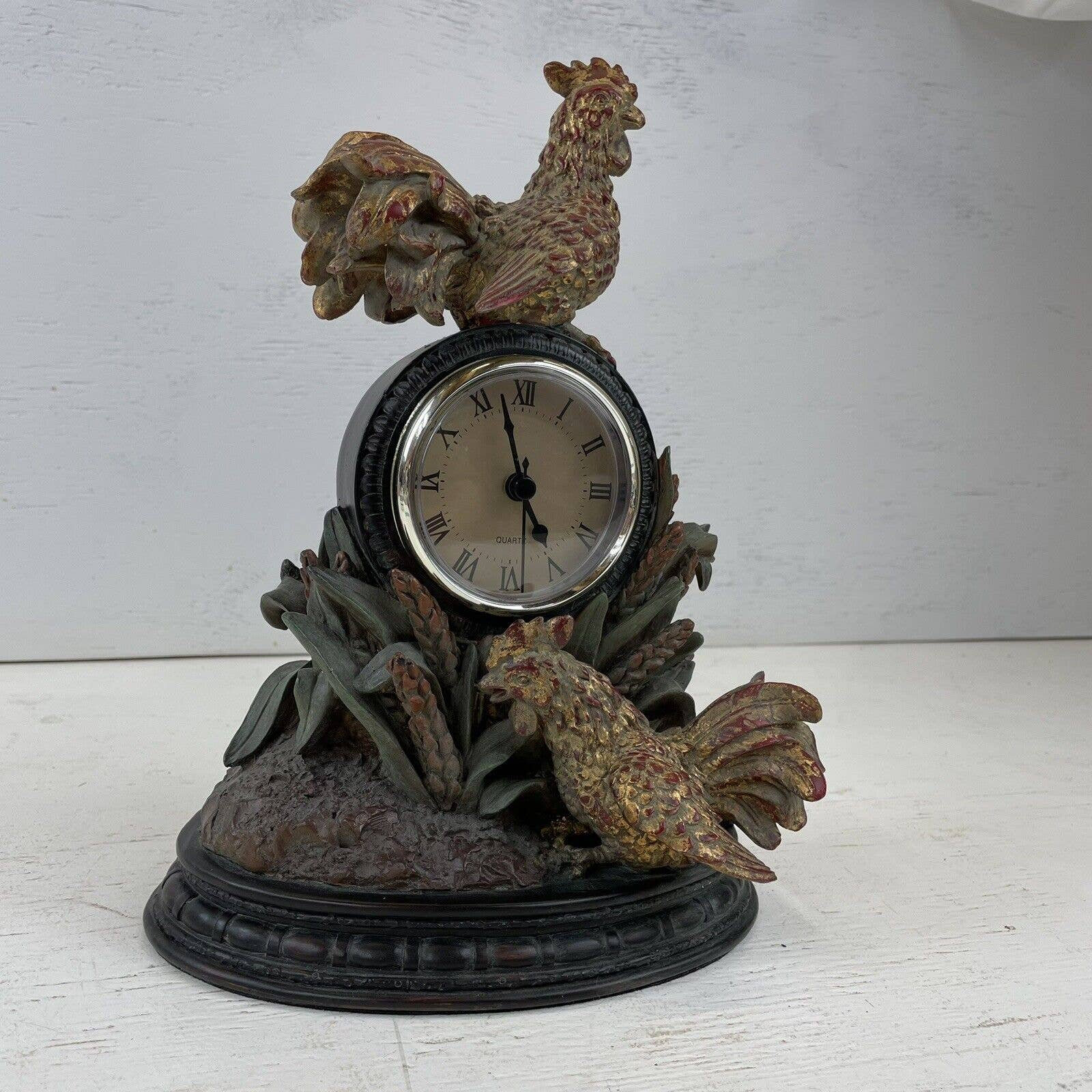 Beautiful Rooster Chicken Resin Shelf Clock Sterling Ind. - Etsy
