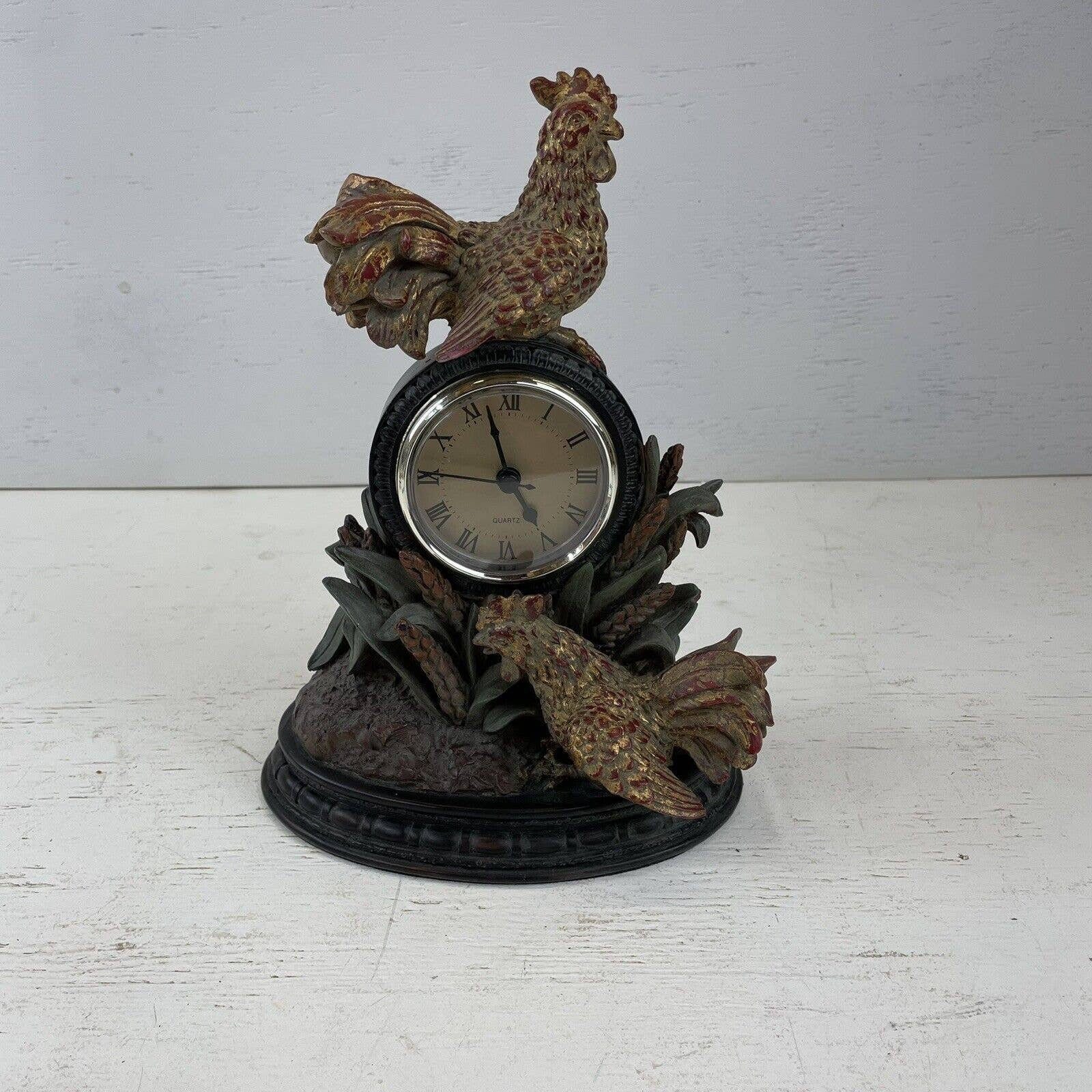 Beautiful Rooster Chicken Resin Shelf Clock Sterling Ind. - Etsy