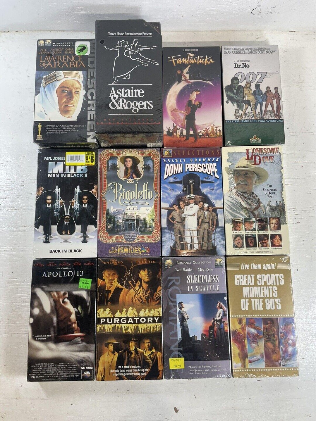 Sealed VHS Tape Lot - 12 Sealed VHS Tapes - MIB Apollo 13 Dr No ...