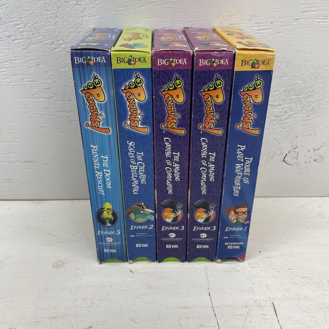 Lot of 5 VHS 3-2-1 Penguins Big Idea Childrens Christian VHS Video ...