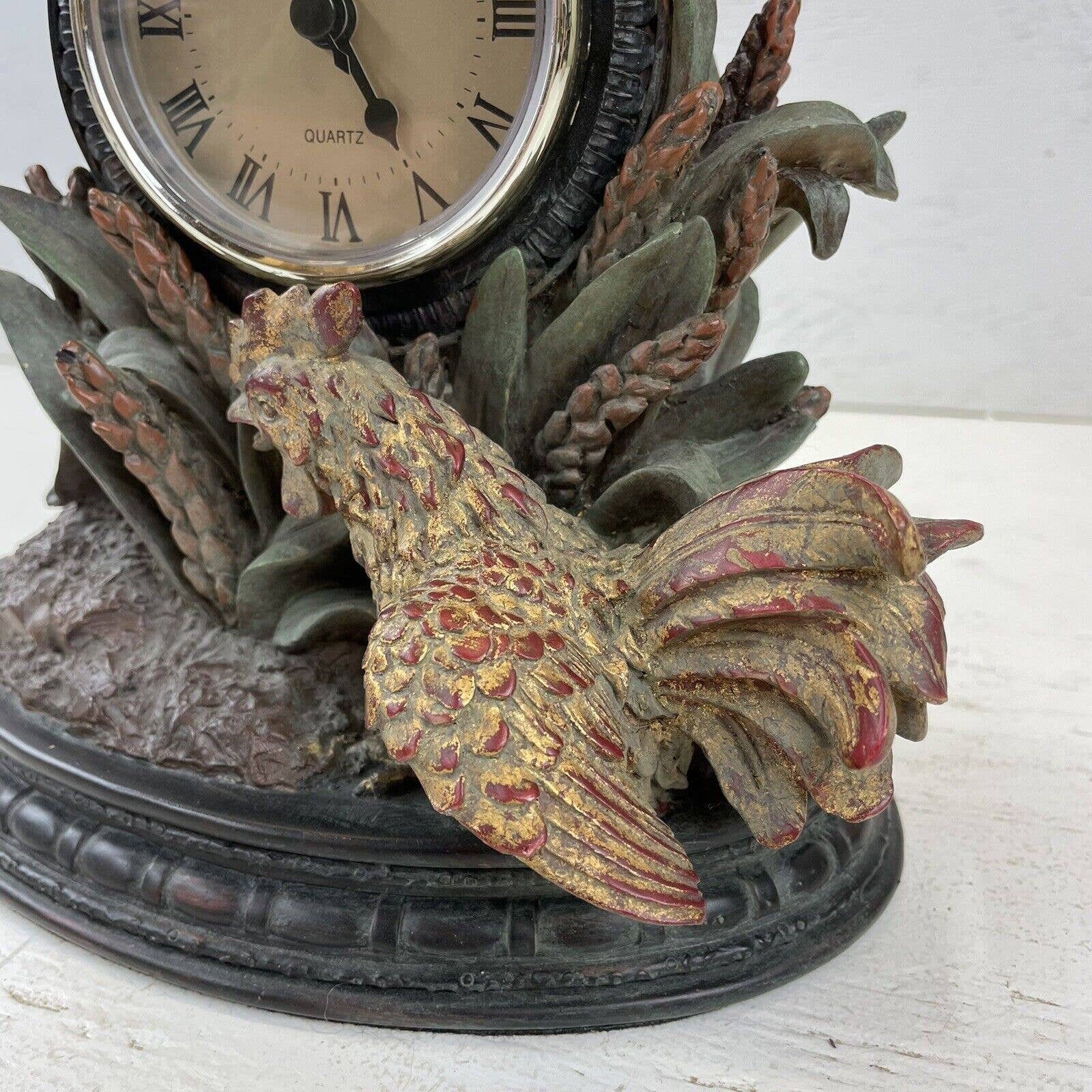 Beautiful Rooster Chicken Resin Shelf Clock Sterling Ind. - Etsy
