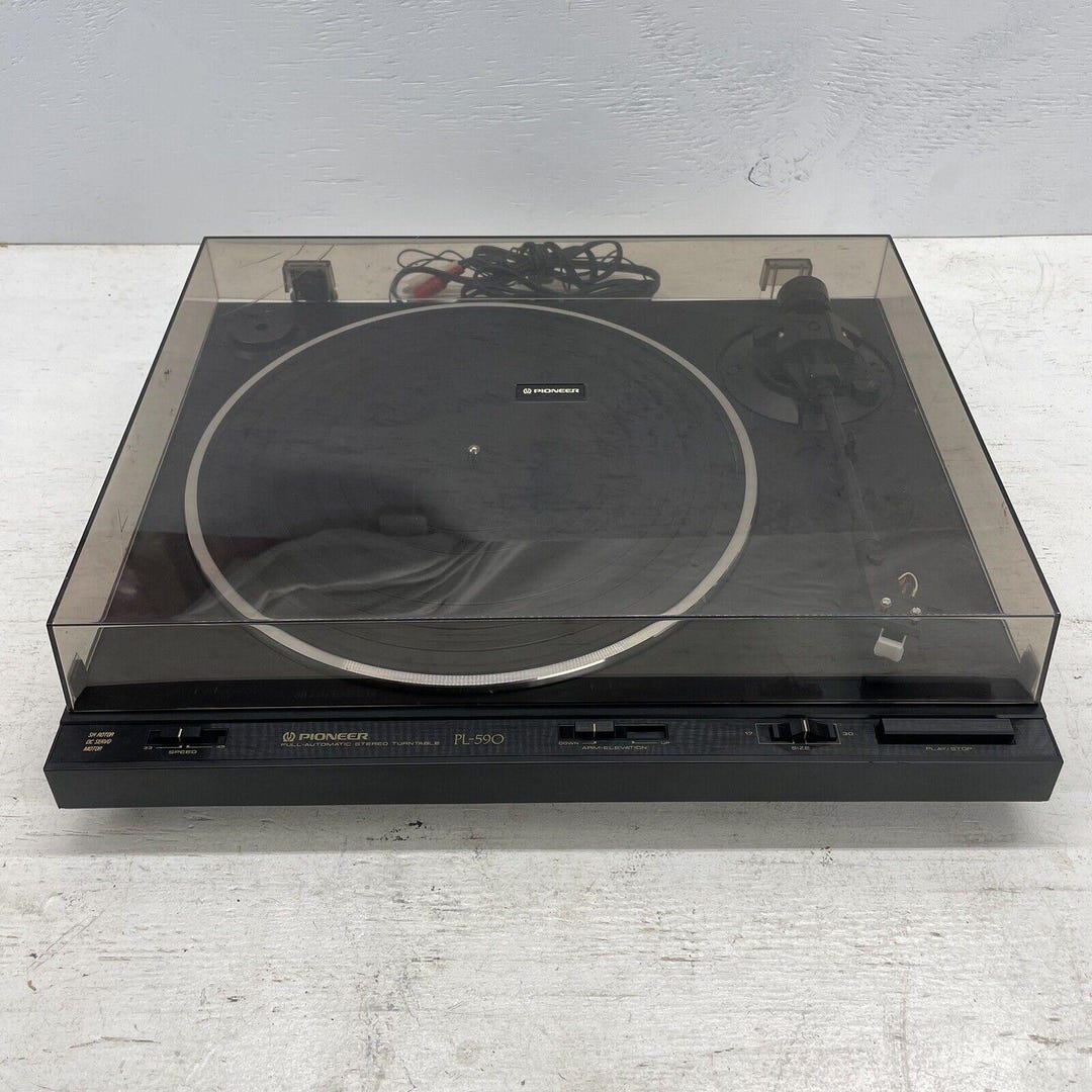 Pioneer PL-590 Vintage Record Player Turntable W Dust Cover Serviced ...