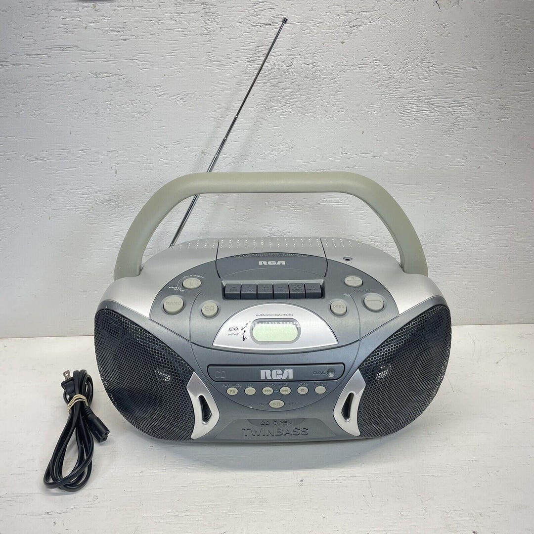 RCA Radio Fm Am Cassette Recorder Player CD Player RCD158B With Ac Cord ...