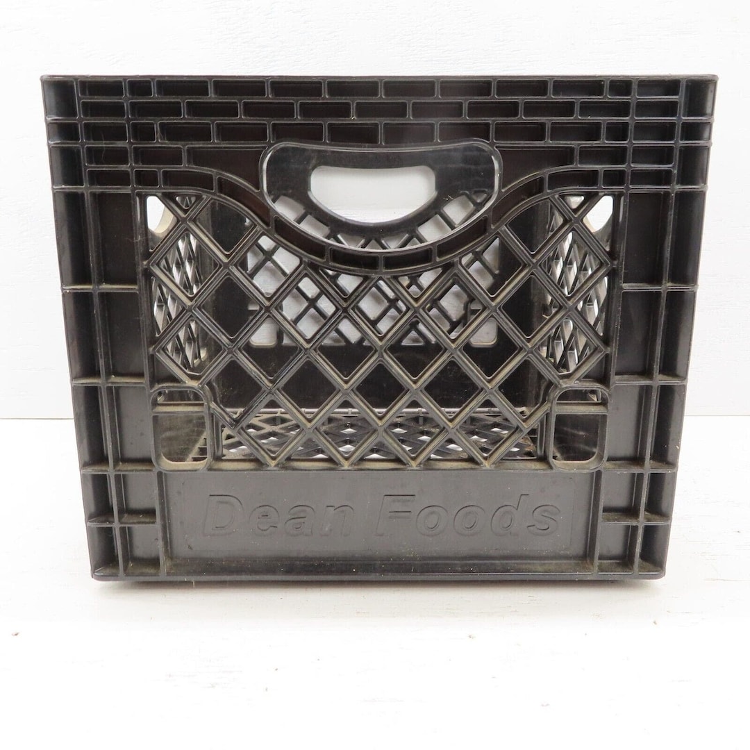 Dean Foods Plastic Heavy-duty Plastic Square Milk Crate Black (13L X ...