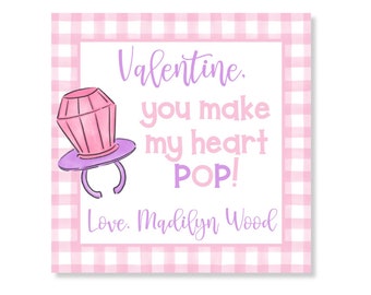 PRINTABLE Valentine Card, Ring Pop Valentine Card, Printable Classroom ...