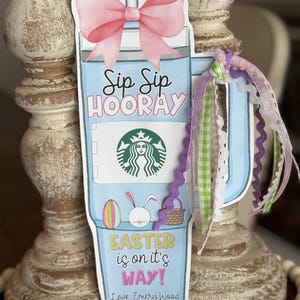 Easter Tumbler Gift Card Holder, Sip Sip Hooray Gift Card, Easter Gift ...