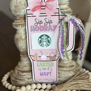 Easter Tumbler Gift Card Holder, Sip Sip Hooray Gift Card, Easter Gift ...