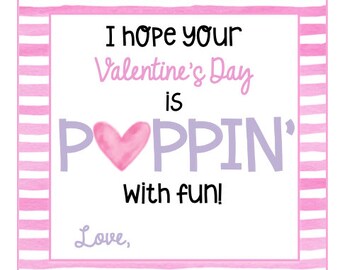 Printable Valentine Have a Poppin' Valentine's Day - Etsy