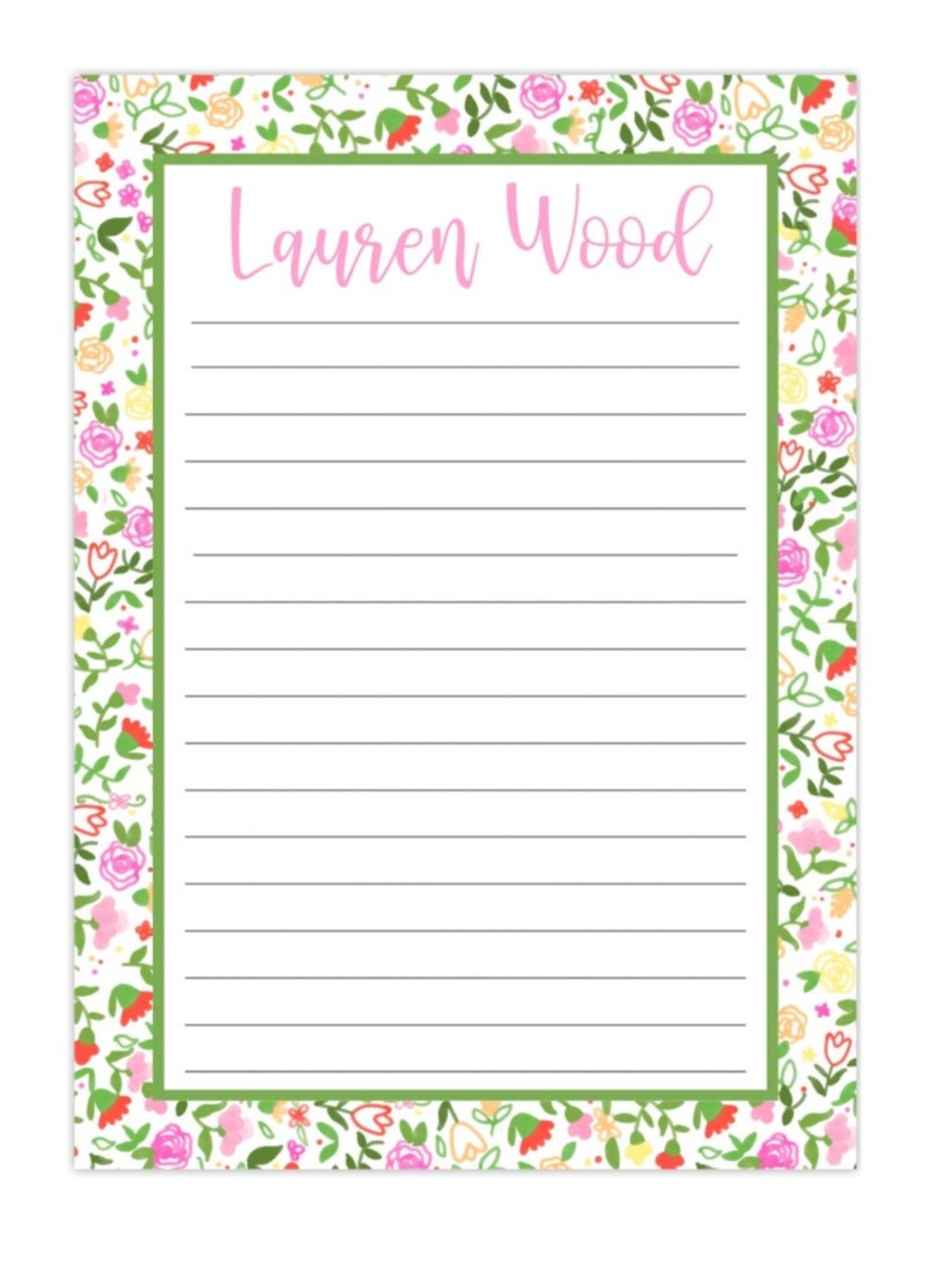 Personalized Notepad, Pink Bow Notepad, Girl Notepad - Etsy