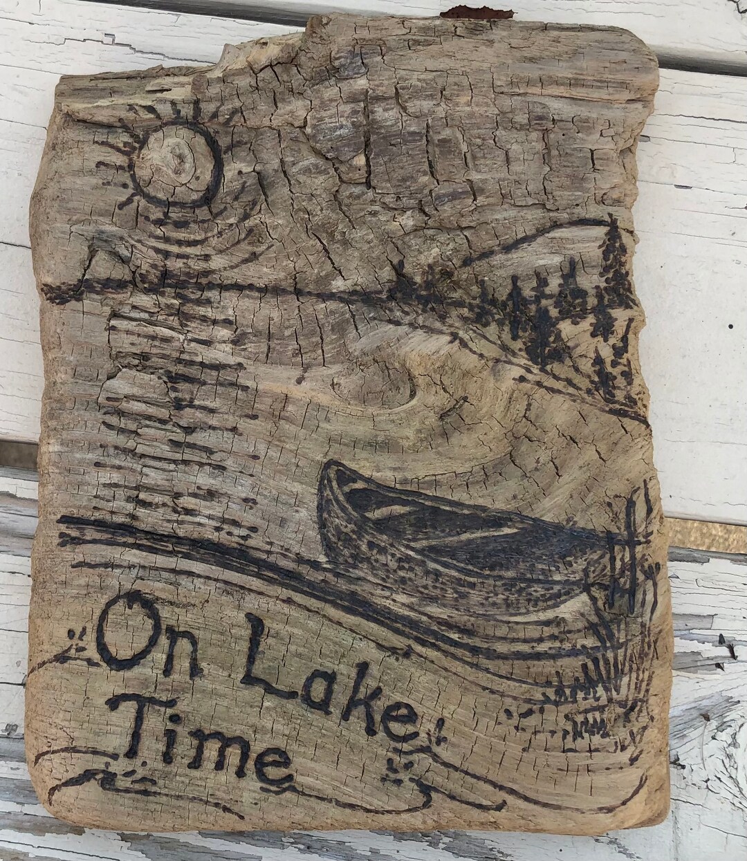 From the Lake Items Are Original Wood Burned Artwork on Driftwood ...
