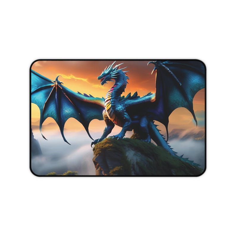 Majestic Dragon Desk Mat - Enchanting Office Decor, Gaming Mouse Pad ...