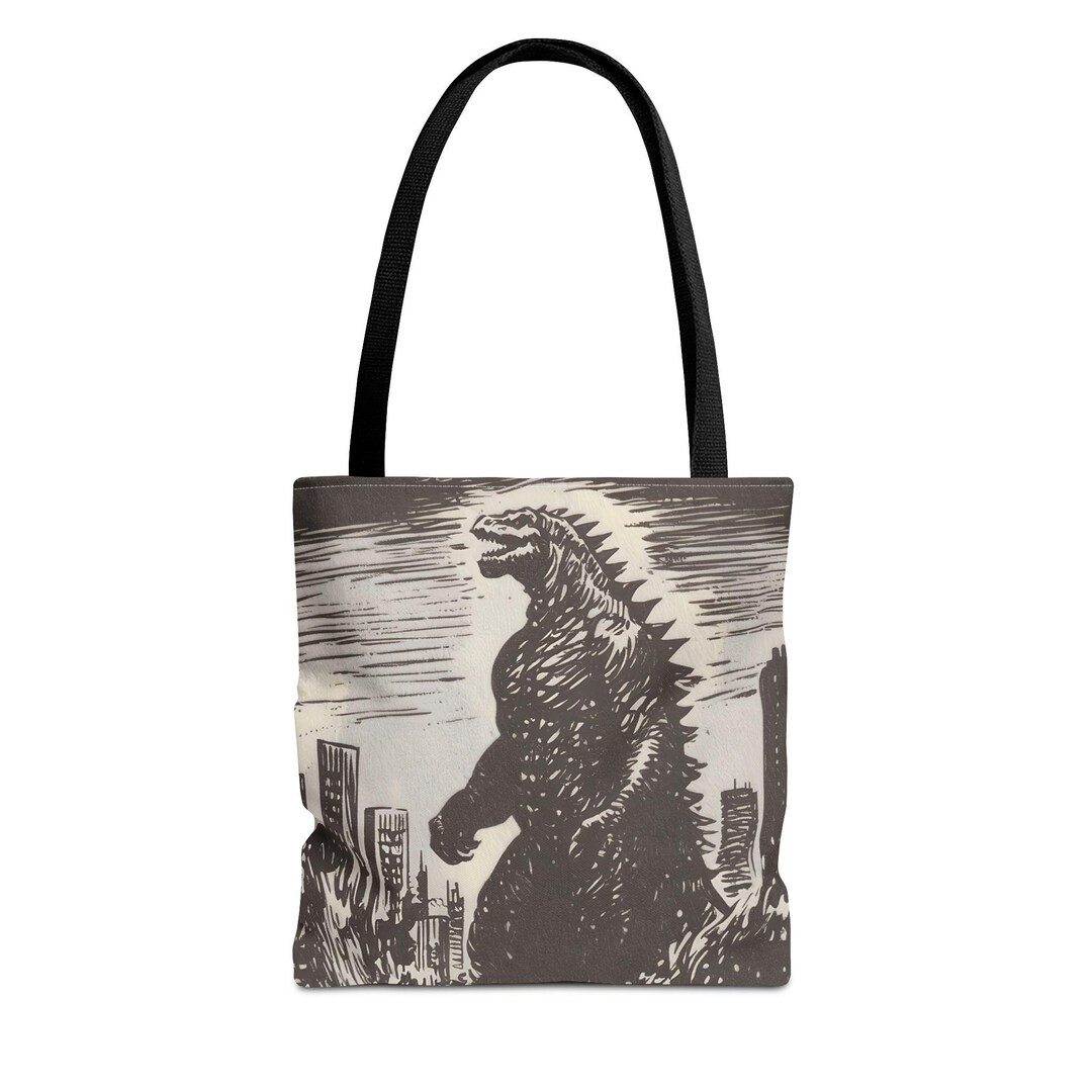 Vintage Kaiju "godzilla" Inspired Tote Bag, Eco-friendly Tote, Unique ...