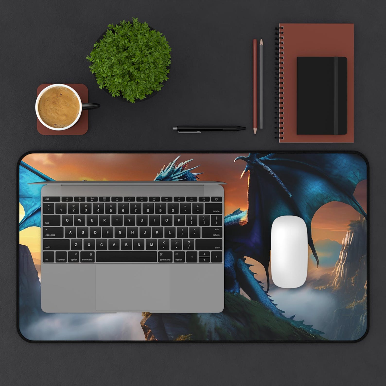 Majestic Dragon Desk Mat - Enchanting Office Decor, Gaming Mouse Pad ...