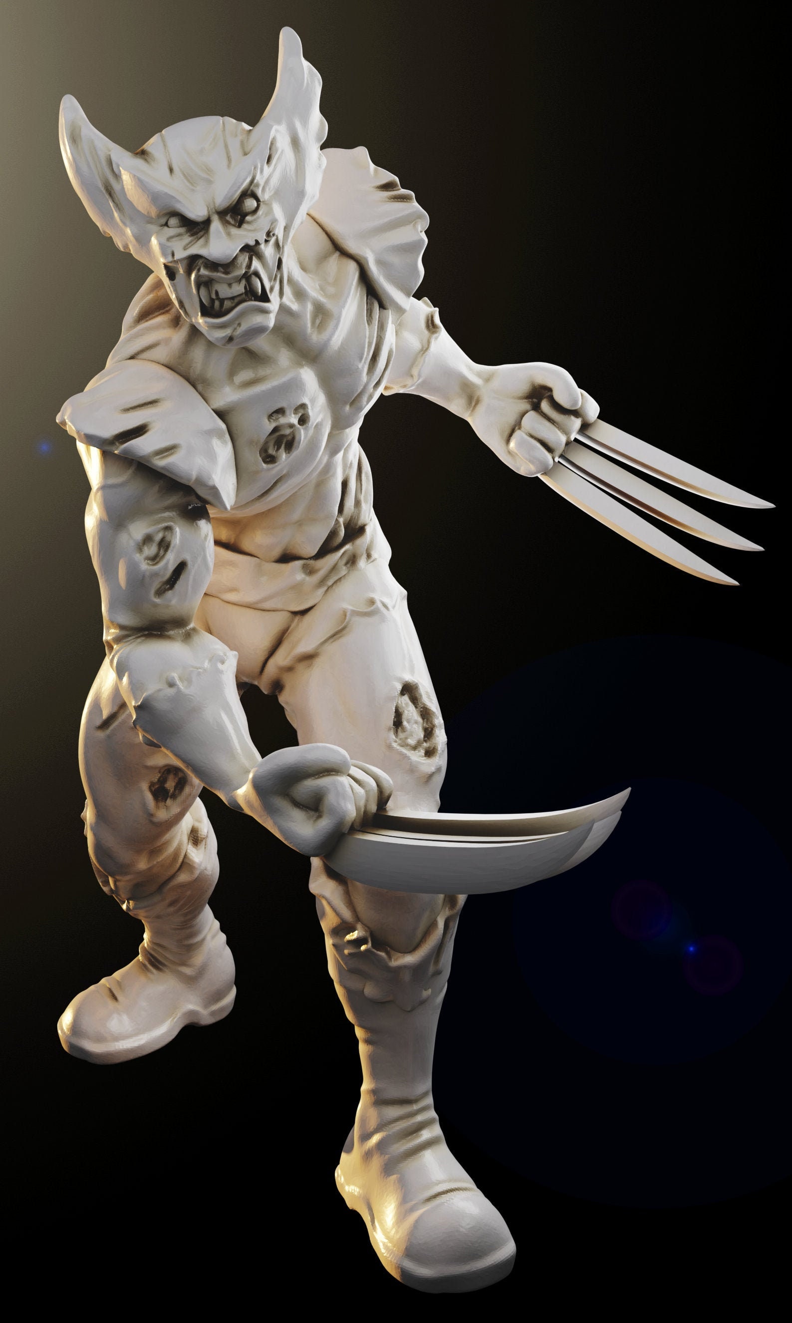 Zombie Wolverine 3D Printed Resin Miniature | Etsy