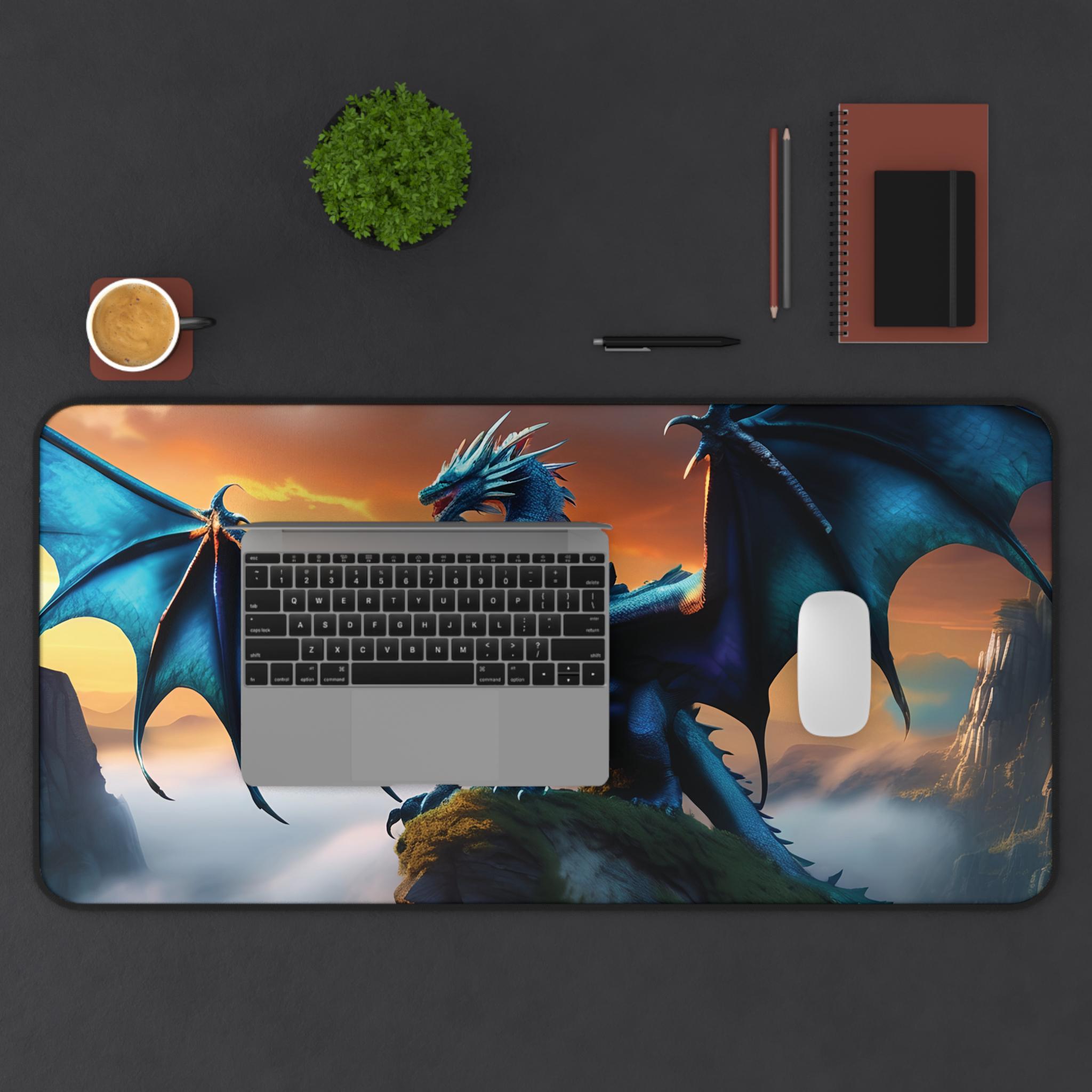 Majestic Dragon Desk Mat - Enchanting Office Decor, Gaming Mouse Pad ...