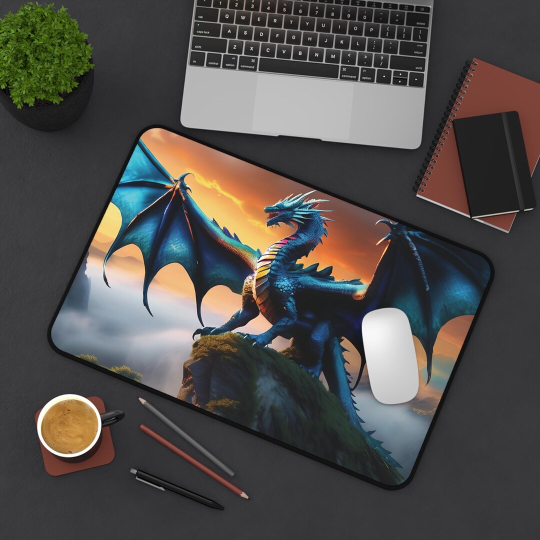 Majestic Dragon Desk Mat - Enchanting Office Decor, Gaming Mouse Pad ...