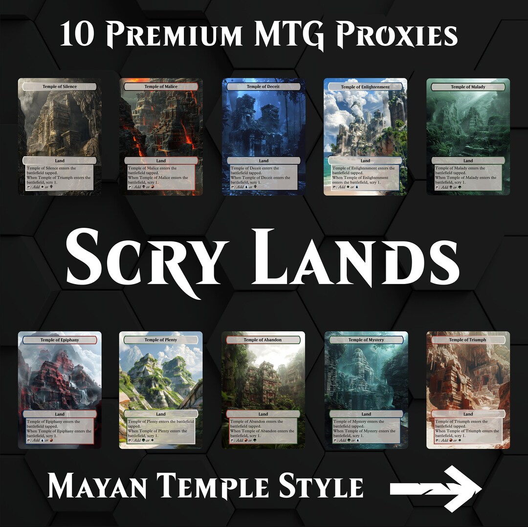 MTG Premium Scry Lands Proxies 10X Cards - Etsy