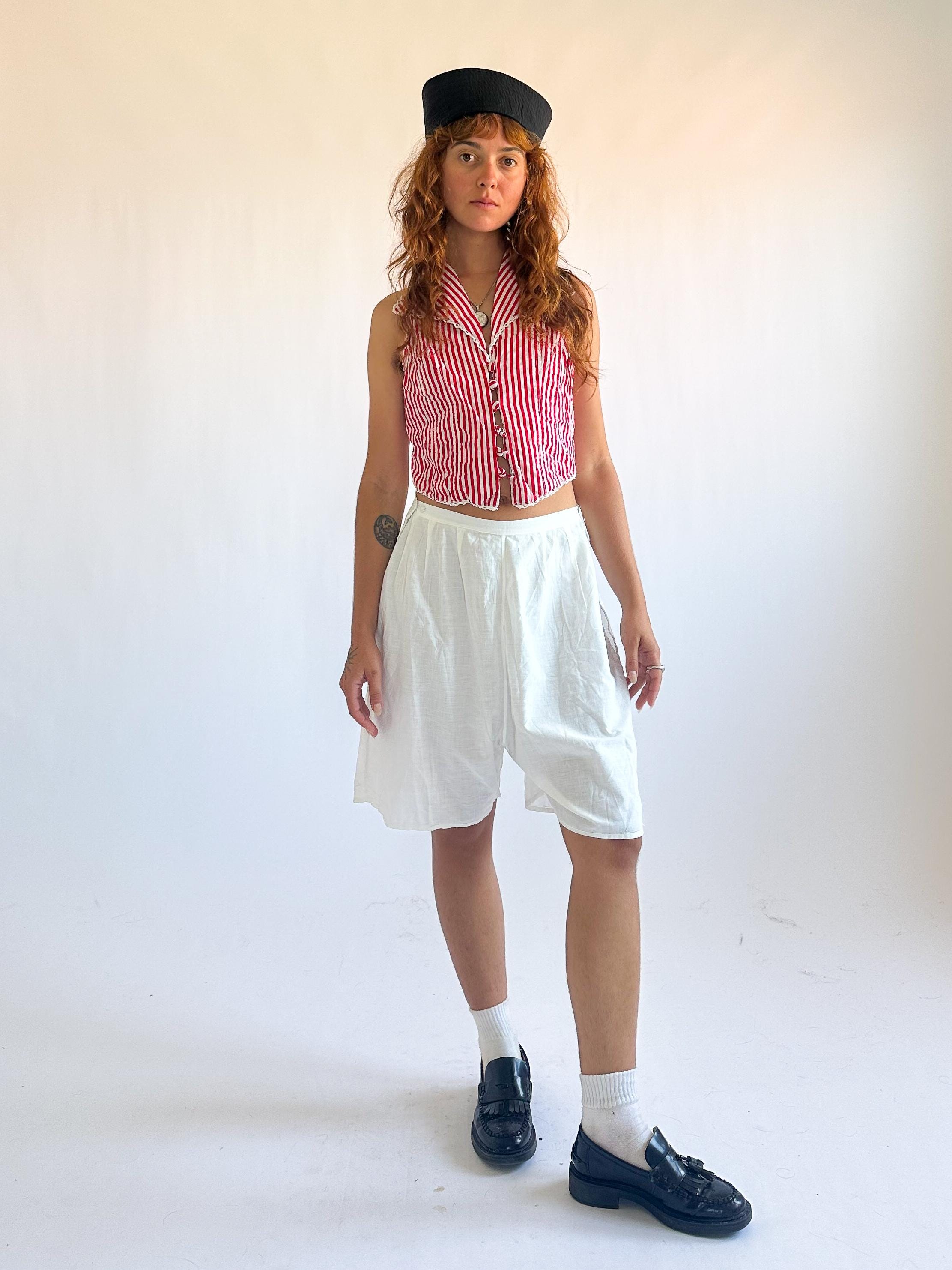 Antique White Cotton Bloomers / Edwardian Shorts / Eyelet Embroidery - Etsy