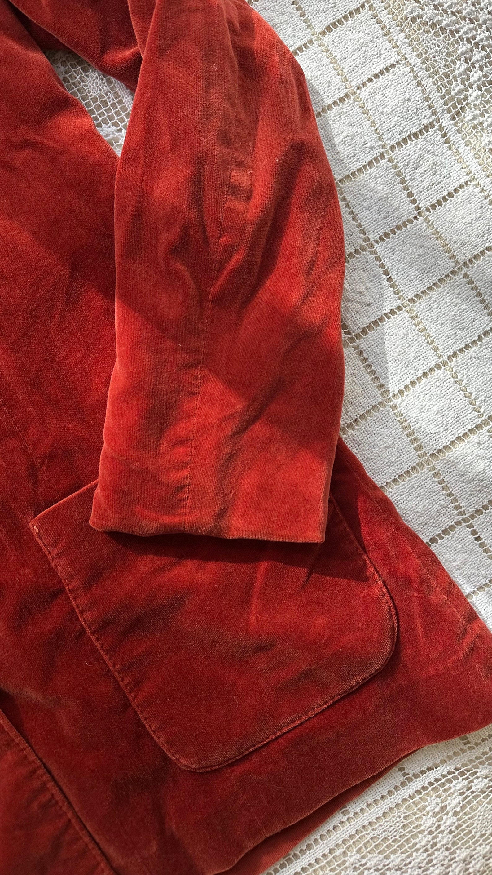 1970s Dark Orange Velvet Blazer Jacket / Fitted / Medium - Etsy