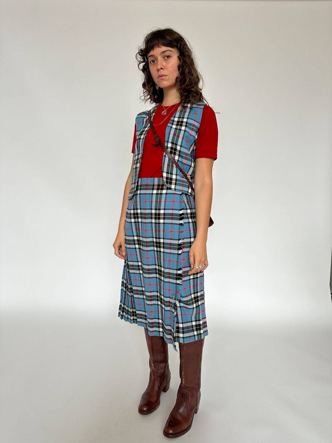 1970s Kilt Vest and Pleated Skirt Set / Traditional Scottish Matching ...