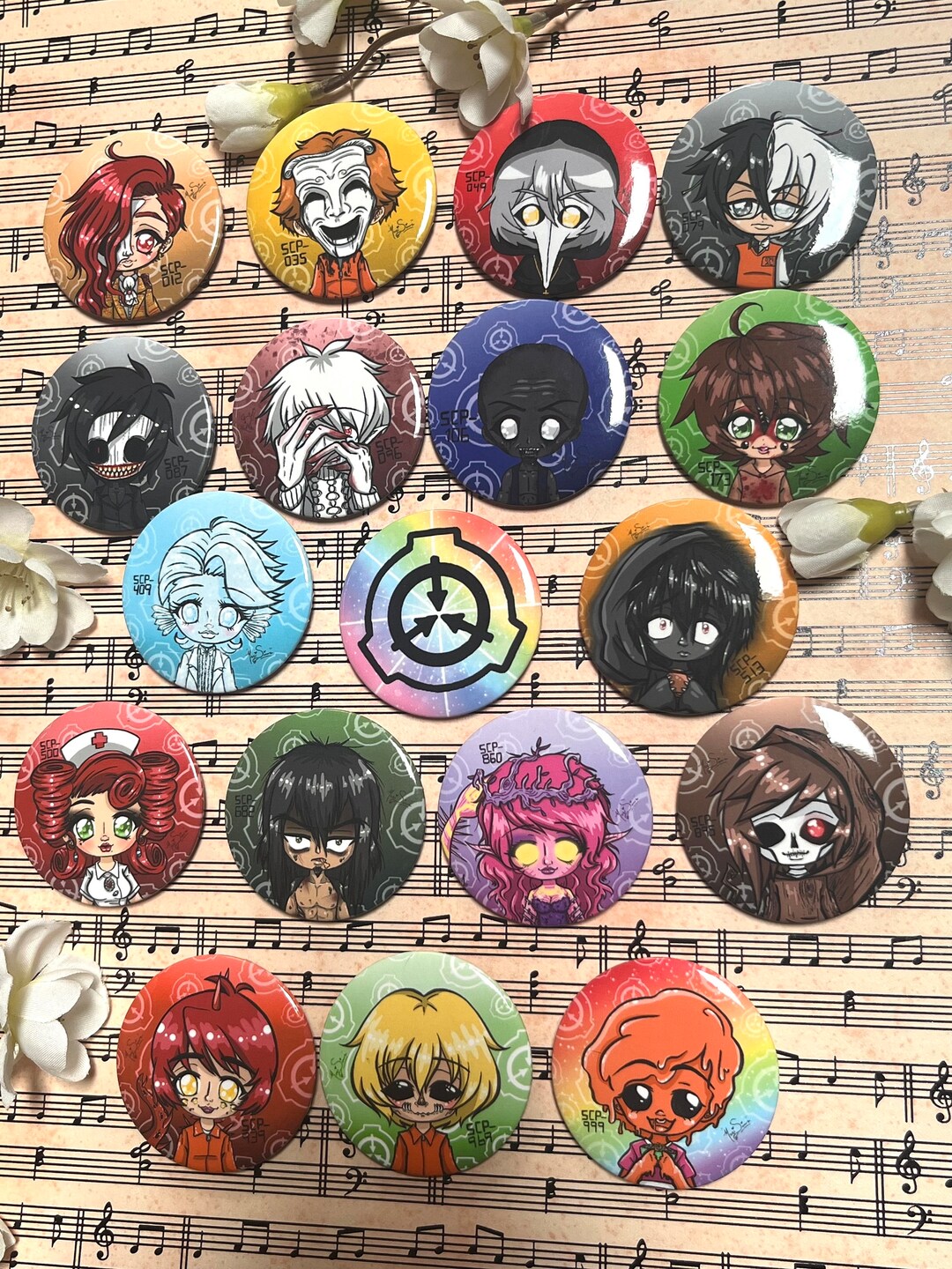 SCP Chibi Anime Pinback Buttons - Etsy