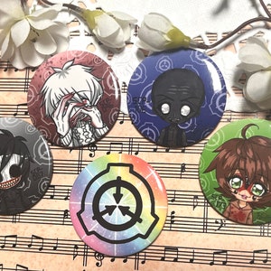 SCP Chibi Anime Pinback Buttons - Etsy