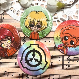SCP Chibi Anime Pinback Buttons - Etsy