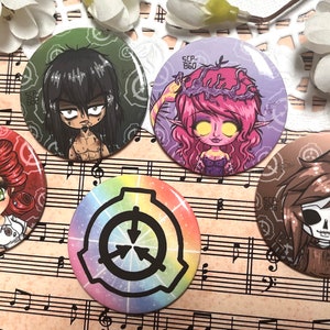 SCP Chibi Anime Pinback Buttons - Etsy