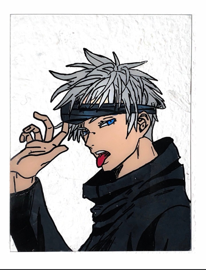 Gojo Satoru Glass Paint Anime | Etsy