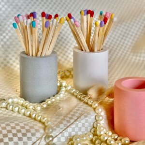 Matchstick Holder With Strike Patch, Jesmonite Match Pot With Long ...