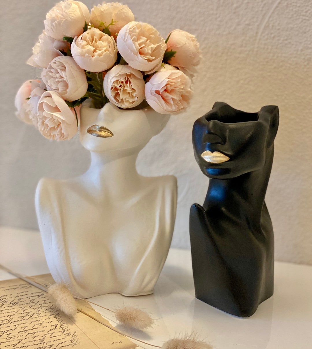 Female Head Decorative Vase, Modern Table Centrepiece, Nordic Style ...