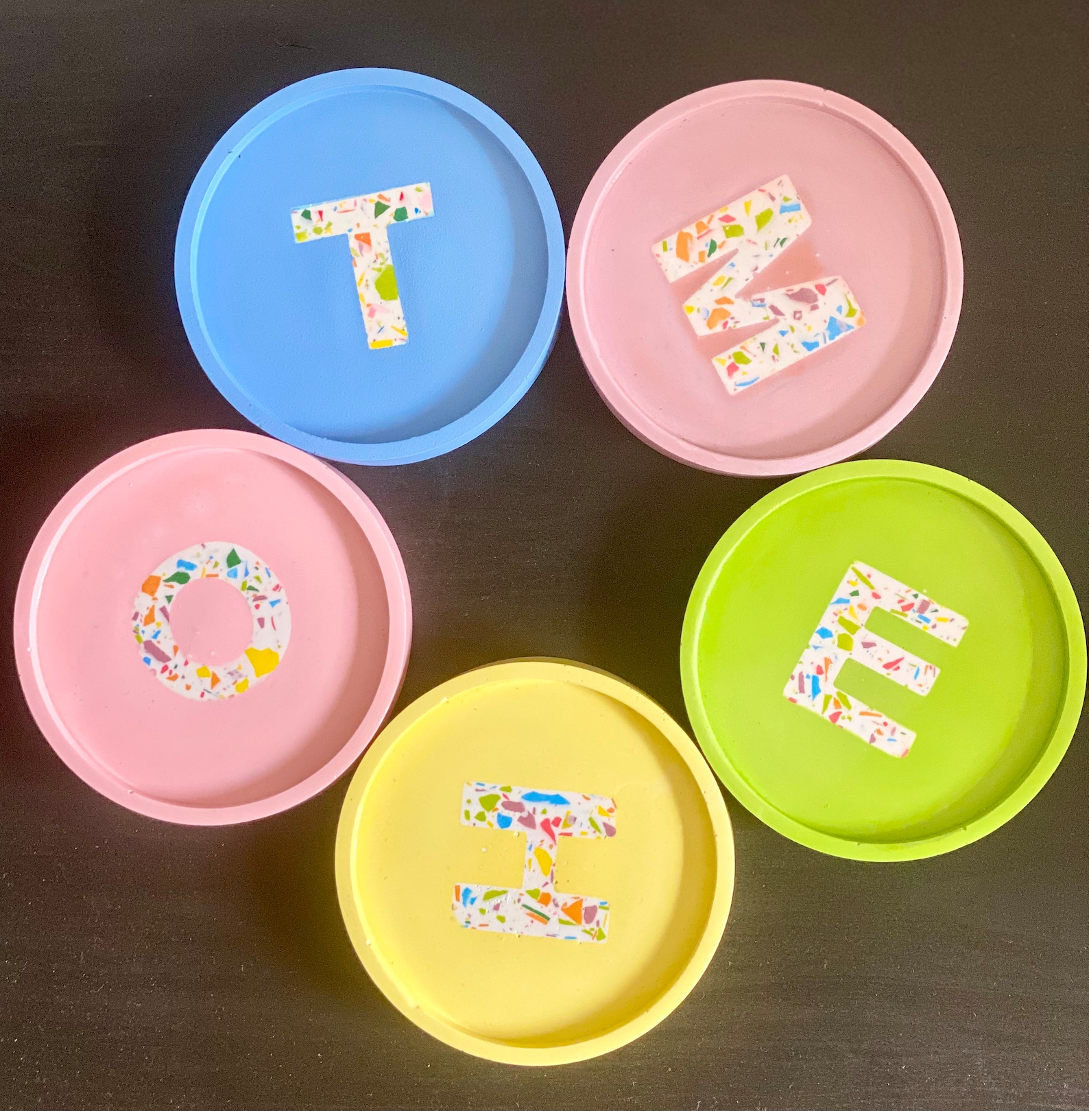 Personalized Letter Coaster: Colorful Initial Drink Coaster, Home Decor ...