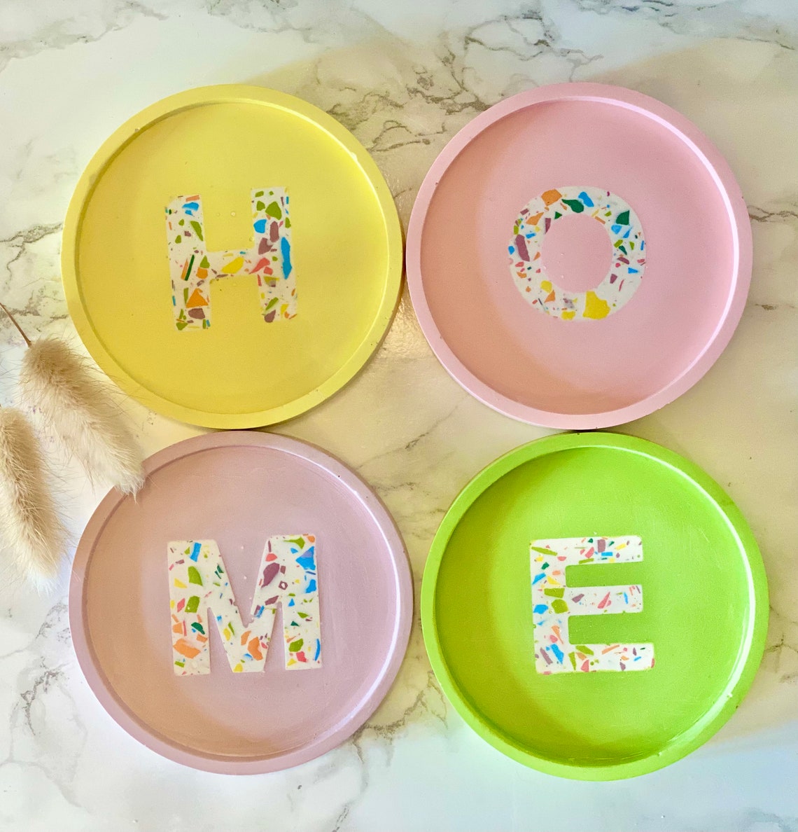 Personalized Letter Coaster: Colorful Initial Drink Coaster, Home Decor ...