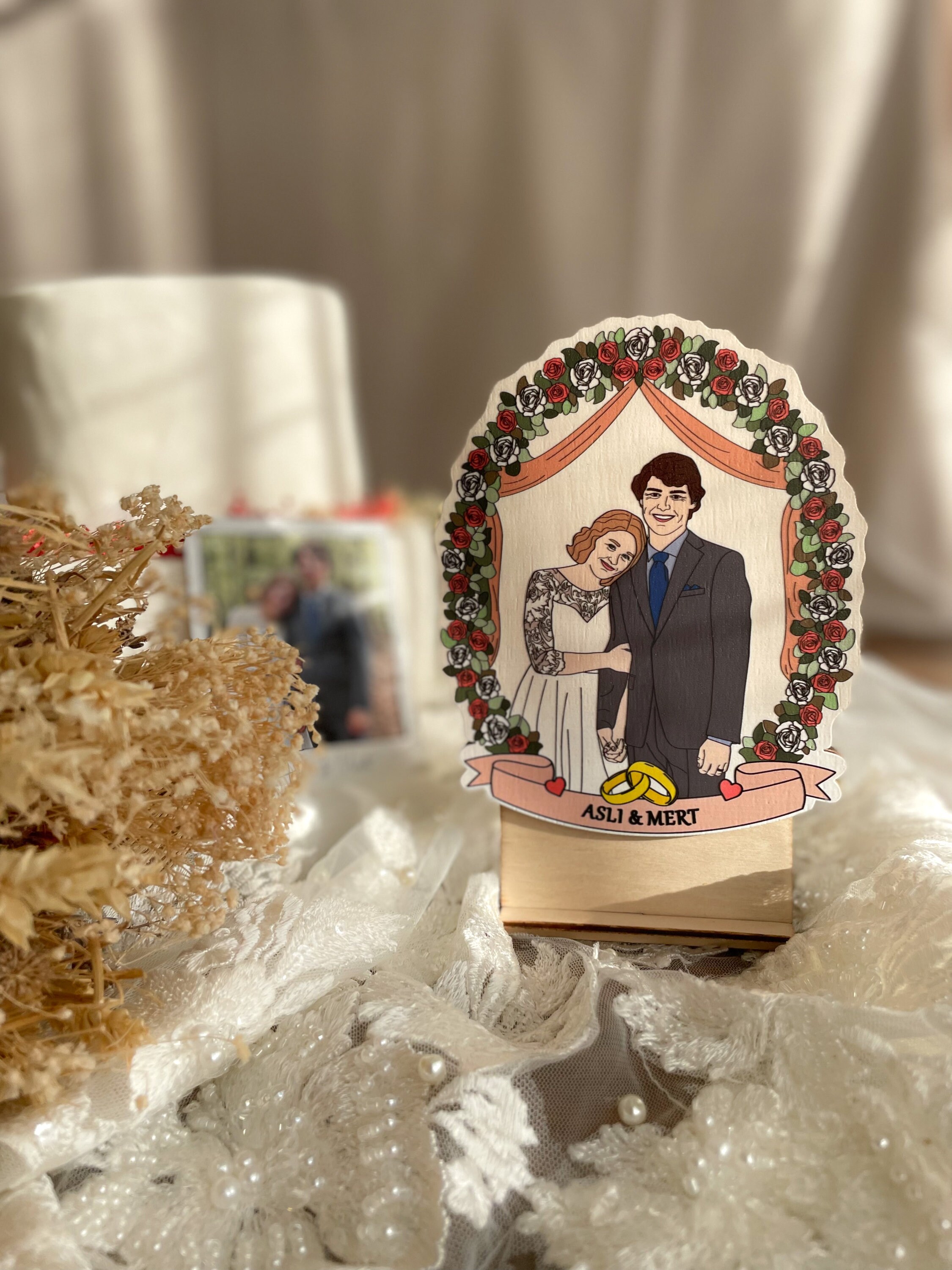 Personalized Wedding Cake Topper Wooden Portrait Topper From - Etsy